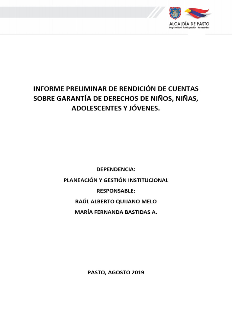 informe_de_gestion_preliminar_rpciiajf_ago_2019_v1 | PDF | Evaluación ...