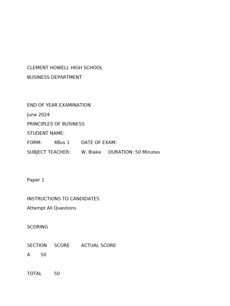 Poa Paper 1 | PDF | Market (Economics) | Articles Of Association