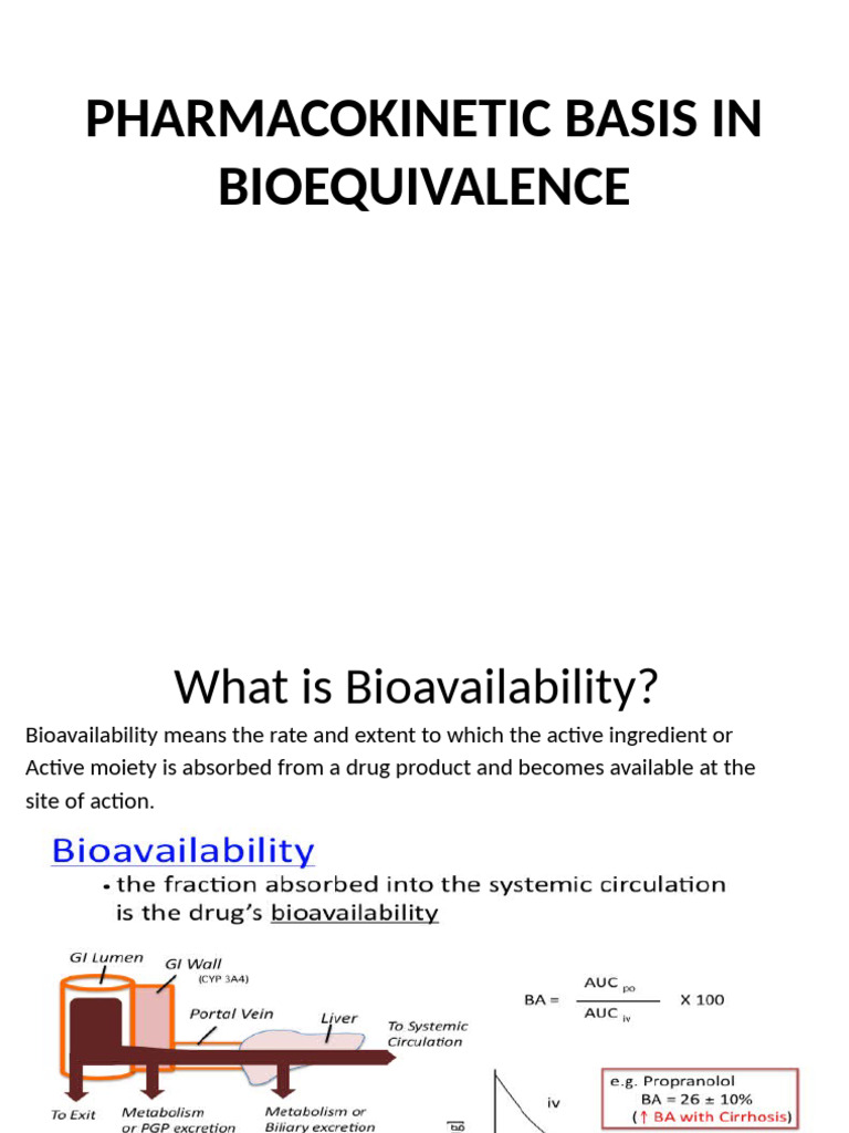 Module 3 - Pharmacokinetic Basis in Bioequivalence | PDF