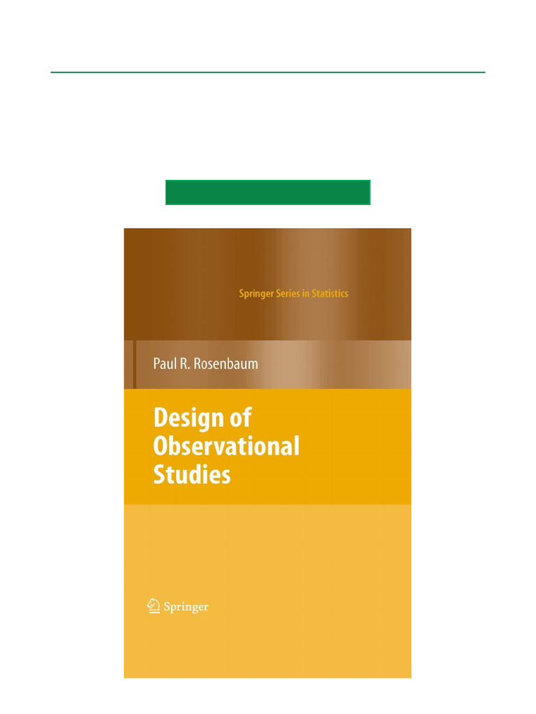 Design of Observational Studies Guide | PDF