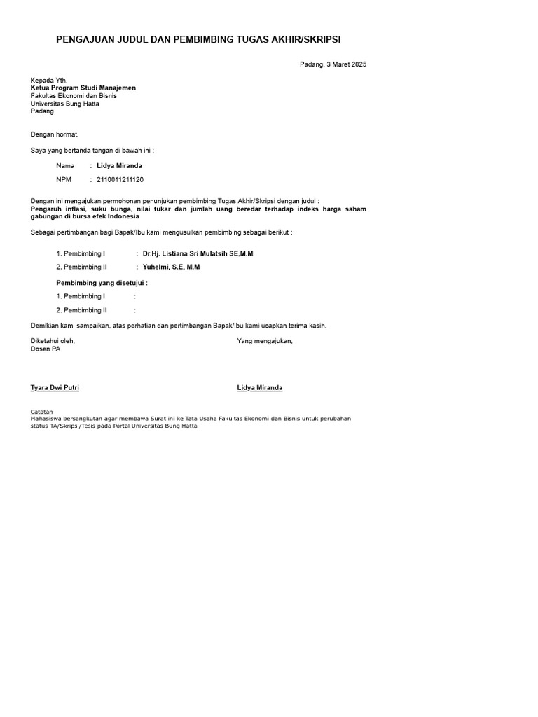 Pengajuan Dospem | PDF