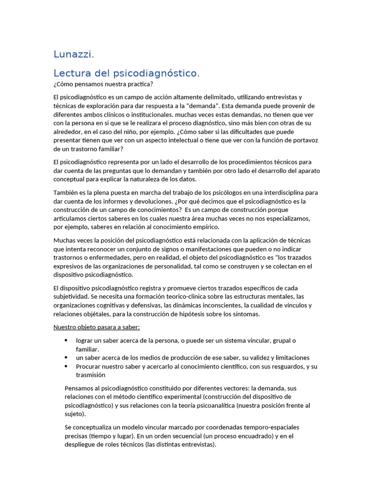 Lunazzi | PDF | Sicología | Psicoanálisis