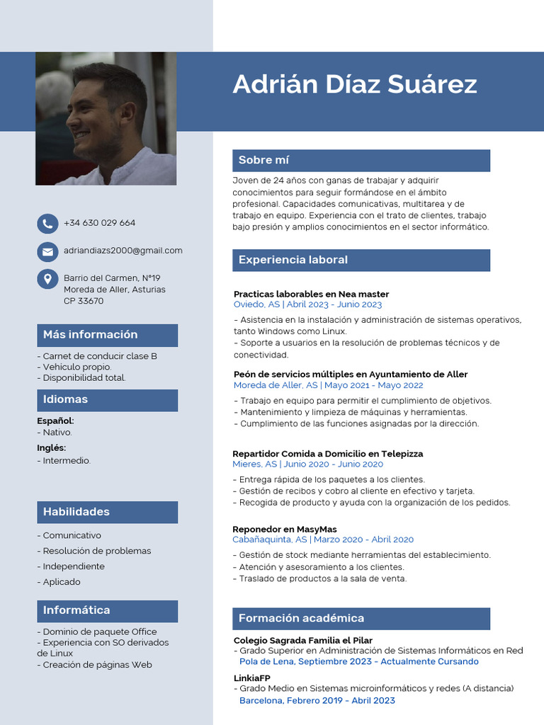CV Adrián Díaz (2025) | PDF | Informática | Software
