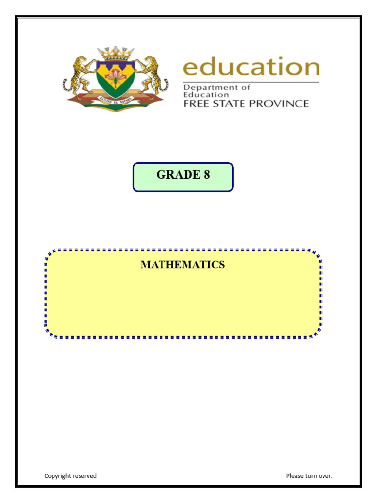 Grade 8 Maths November 2024 Marking Guide | PDF | Mathematics