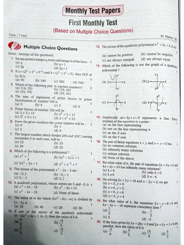 Maths Model Paper | PDF