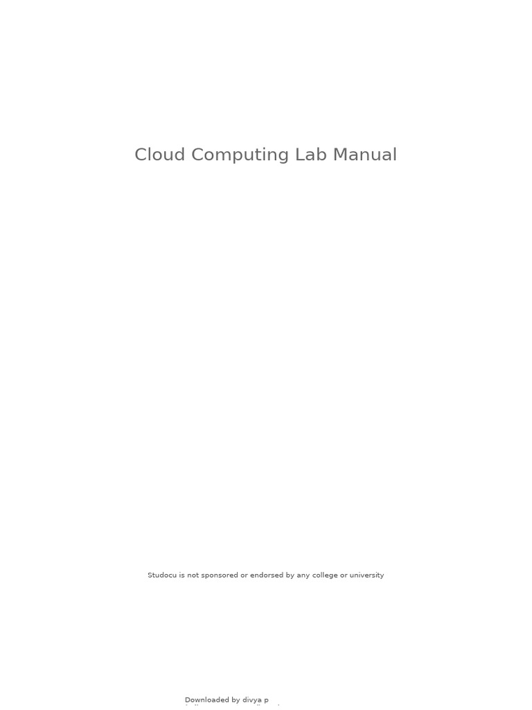 Cloud Computing Lab Manual | PDF | Amazon Web Services | Cloud Computing