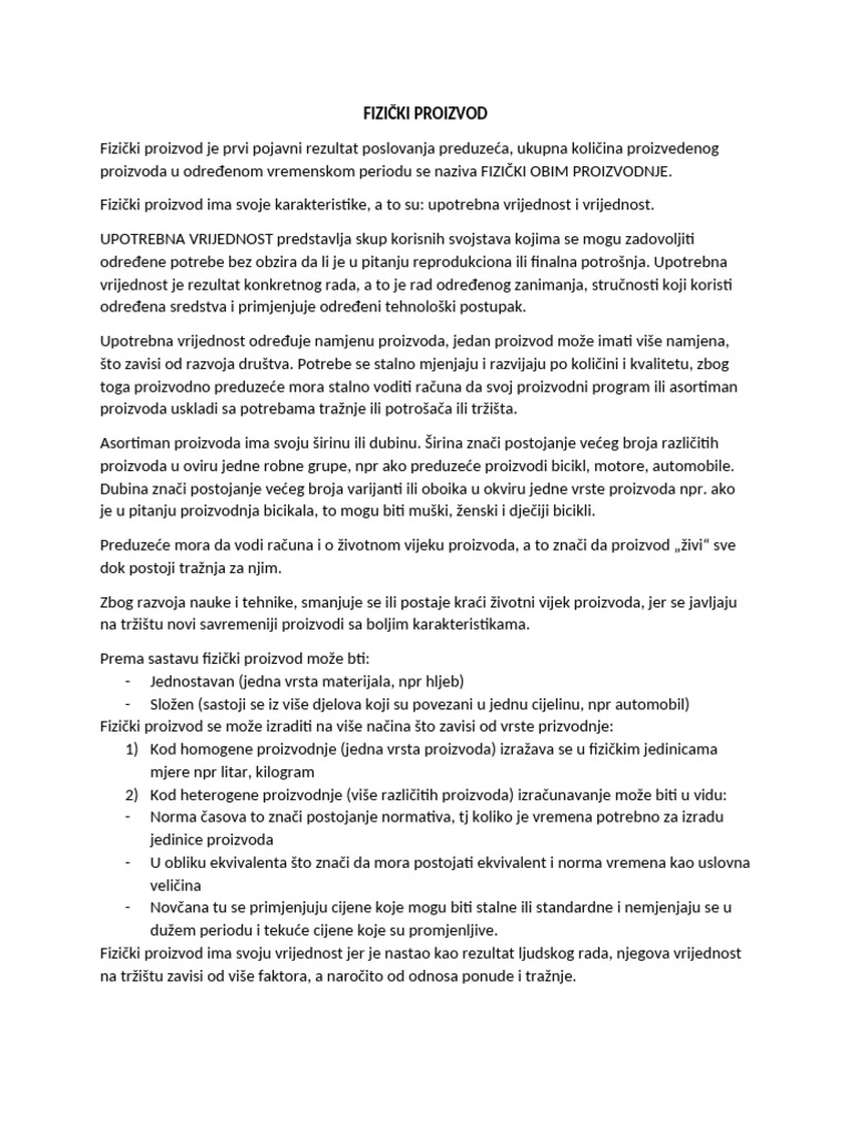 Fizički Proizvod | PDF