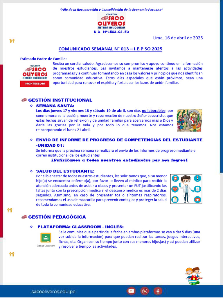 Comunicado Semanal 013-1 | PDF