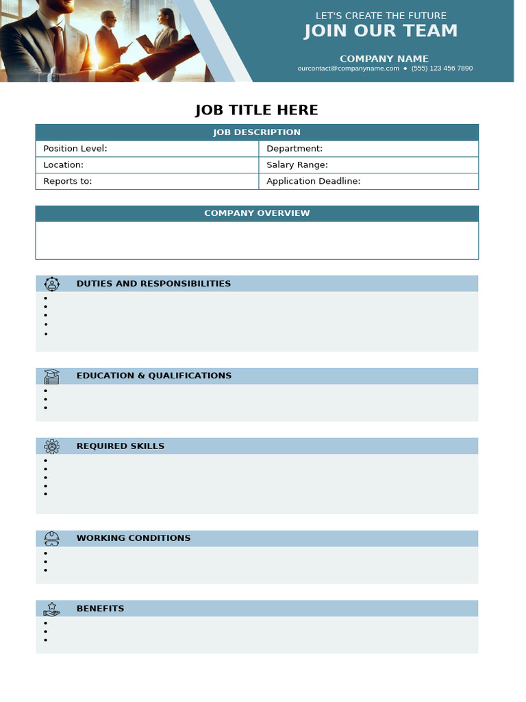 Blank Job Description Template | PDF