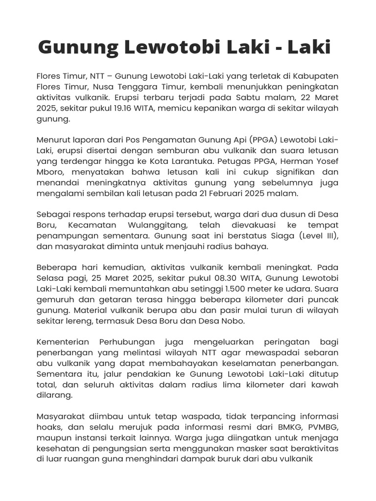 Gunung Lewotobi | PDF