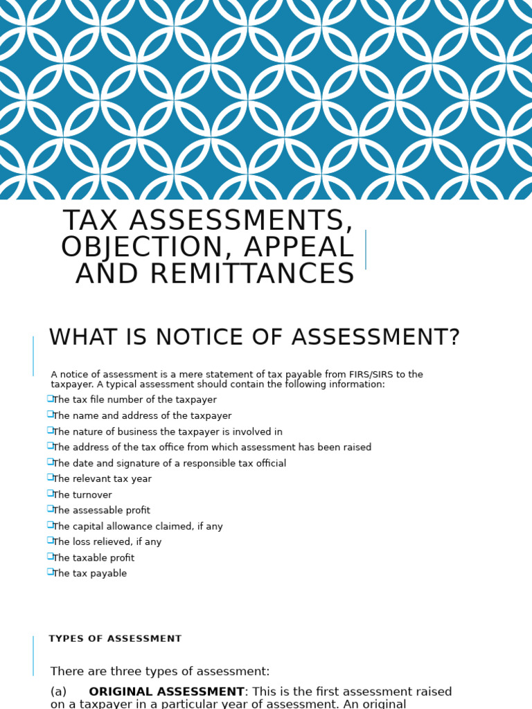 Assessment Objection and Tax Appeal | PDF | Taxes | Tribunal
