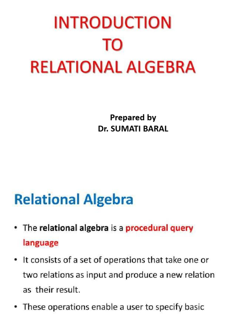 Module 3 (Relational Algebra) | PDF