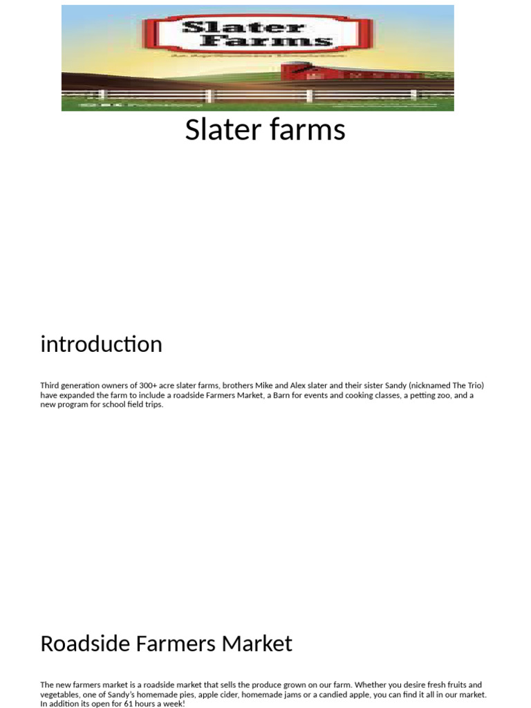 Slater Farms Agritainment | PDF | Western Cuisine | Food And Drink ...