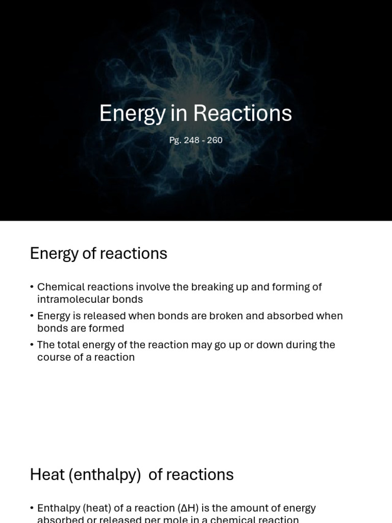 Energy in Reactions (Endo Exo) | PDF