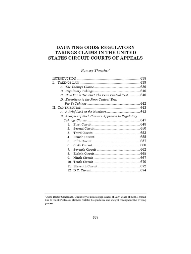 Regulatory Takings Claims in U.S. Courts | PDF | Eminent Domain ...