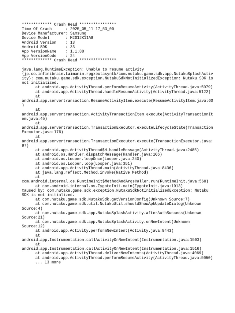 Modified Crash Log 2 | PDF