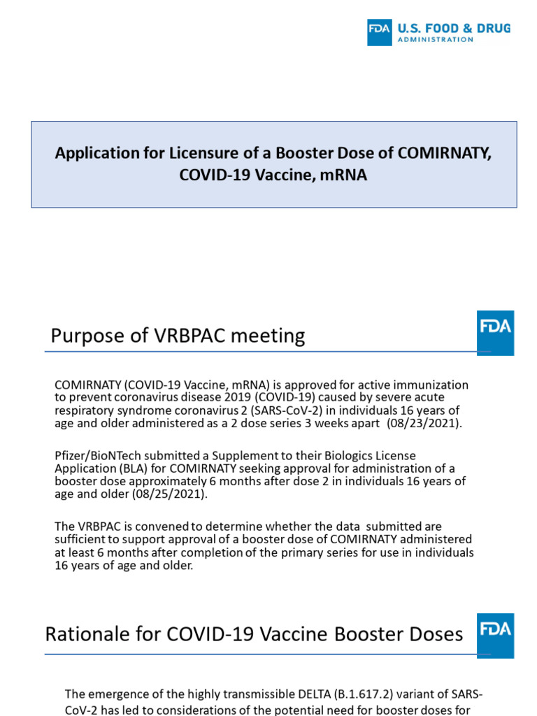VRBPAC 09.17.21 Meeting Presentation Application For Licensure Booster ...