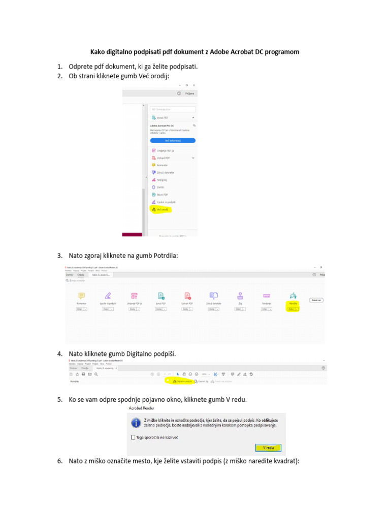 Kako Digitalno Podpisati Dokument | PDF