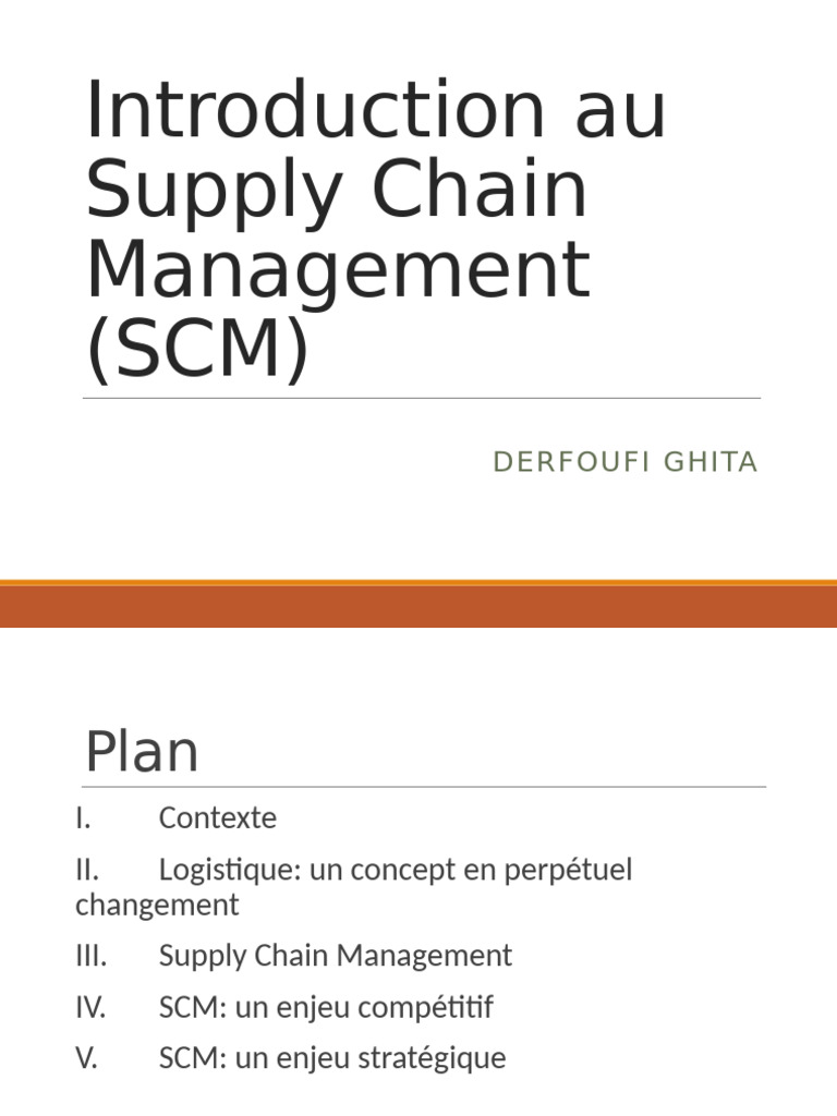 SCM cours | PDF | Logistique | Progiciel de gestion intégré