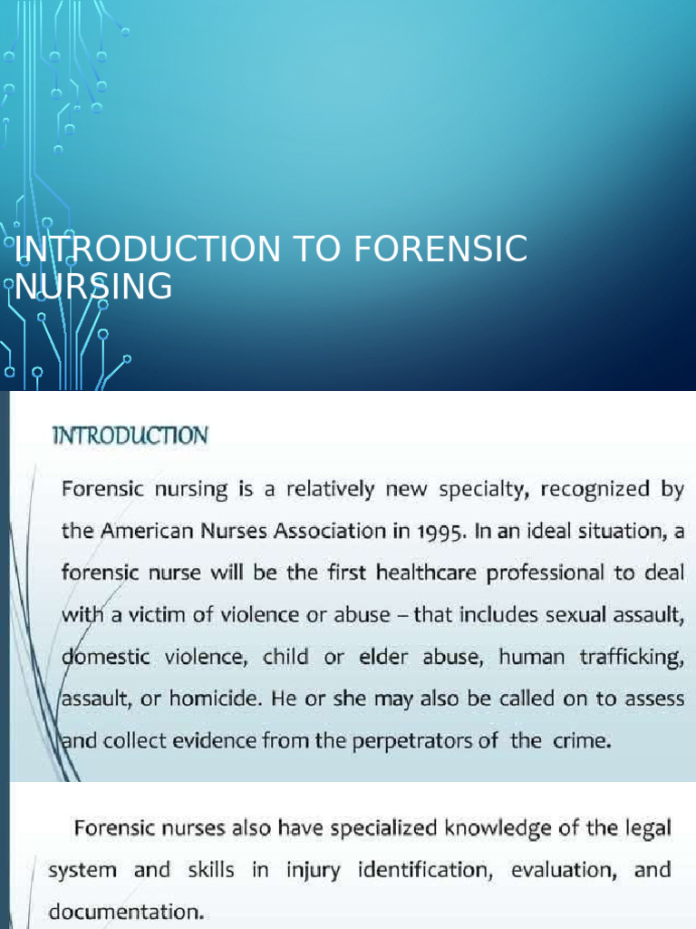 Introduction To Forensic Nursing | PDF