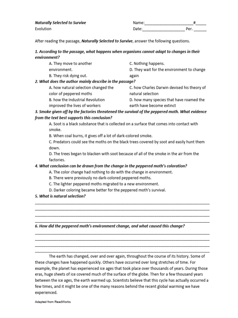 Evolution of the Peppered Moth | PDF | Natural Environment | Natural ...