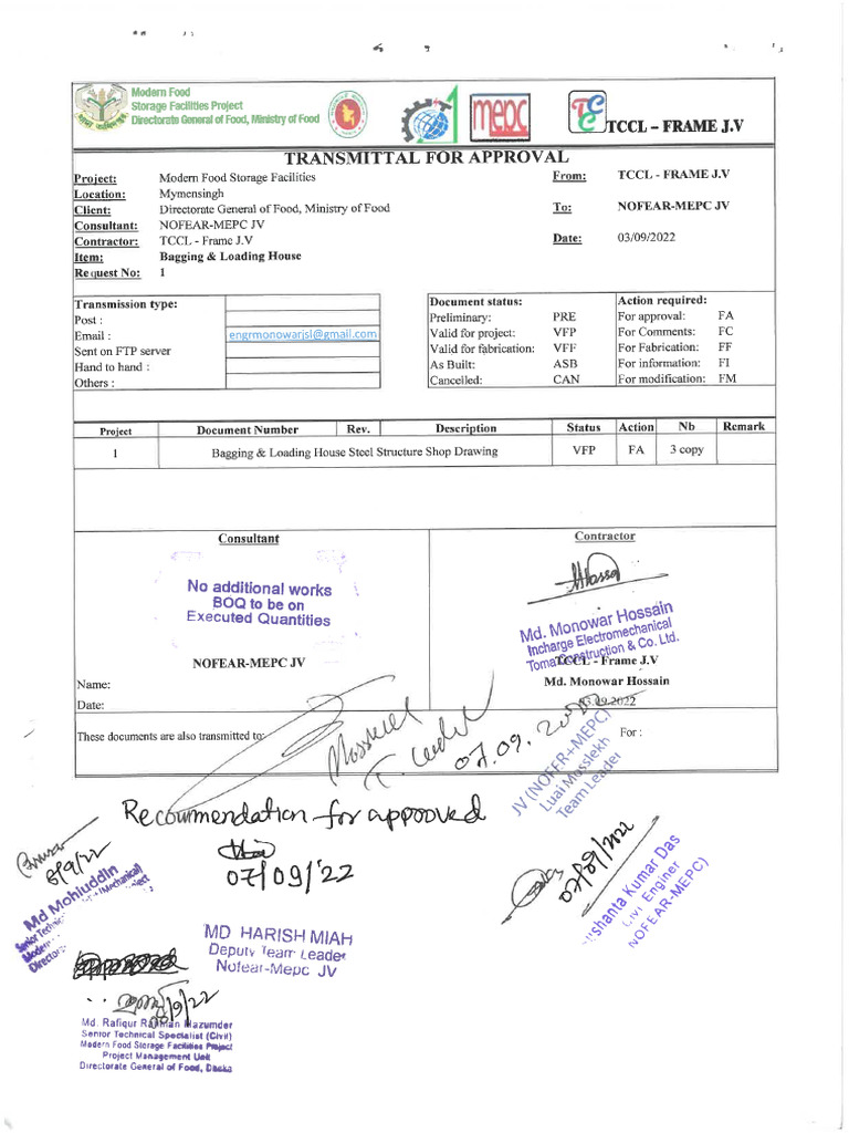 Bagging & Loading House Mymensingh Marn Steel | PDF
