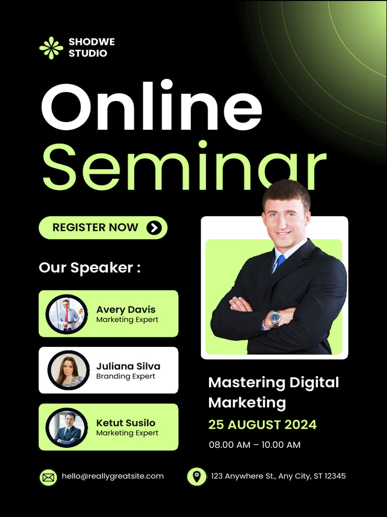 Black Green Modern Bold Online Seminar Flyer | PDF