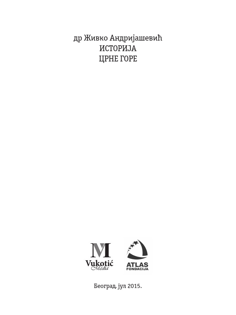 Istorija Crne Gore Zivko Andrijasevic 1 | PDF