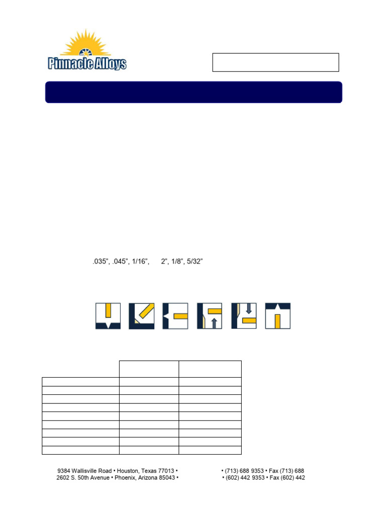 Pinnacle Alloys ER90S B3 1.17 | PDF | Construction | Welding