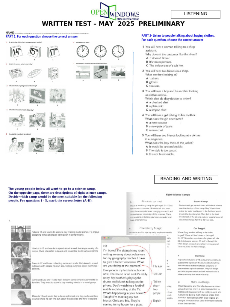Preliminary Written Test May 2025 | PDF | Linguistics