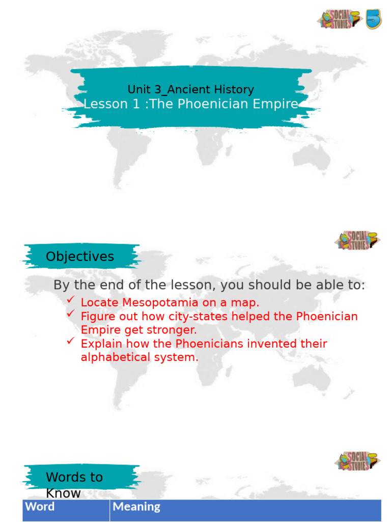 01-Grade 5_Unit 3_Ancient History_Lesson 1_The Phoenician Empire | PDF ...