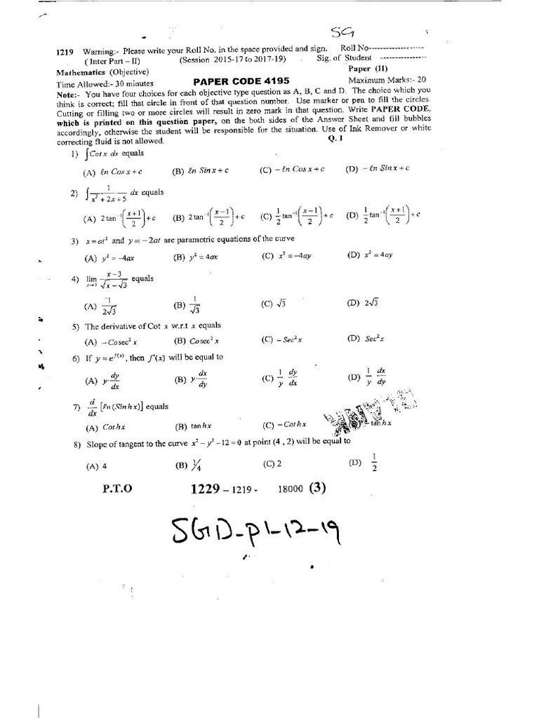 Math-12 SGD-19 | PDF