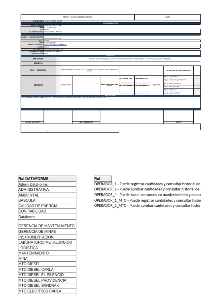 F-TIC-001 Formato Aplicaciones V2 - Oracle | PDF | Samsung Electronics | Tableta