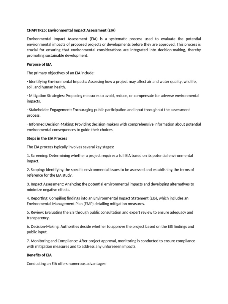 EIA Process for Sustainable Development | PDF | Environmental Impact ...