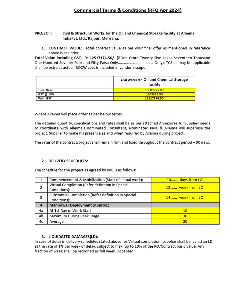 Commercial Terms & Conditions | PDF | Legal Liability | Private Law