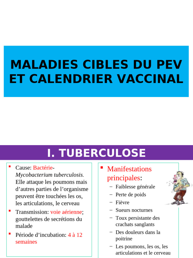 Maladies Cibles et Calendrier Vaccinal PEV | PDF | Rougeole | Vaccins
