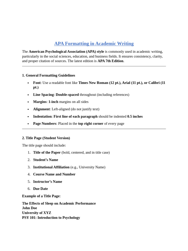 Apa Formatting In Academic Writing Pdf Apa Style Citation