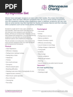 Ams Symptom Score Card | PDF