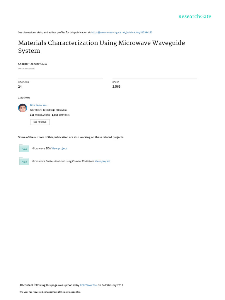 Materials Characterization Using Microwave Wavegui | PDF | Coaxial ...