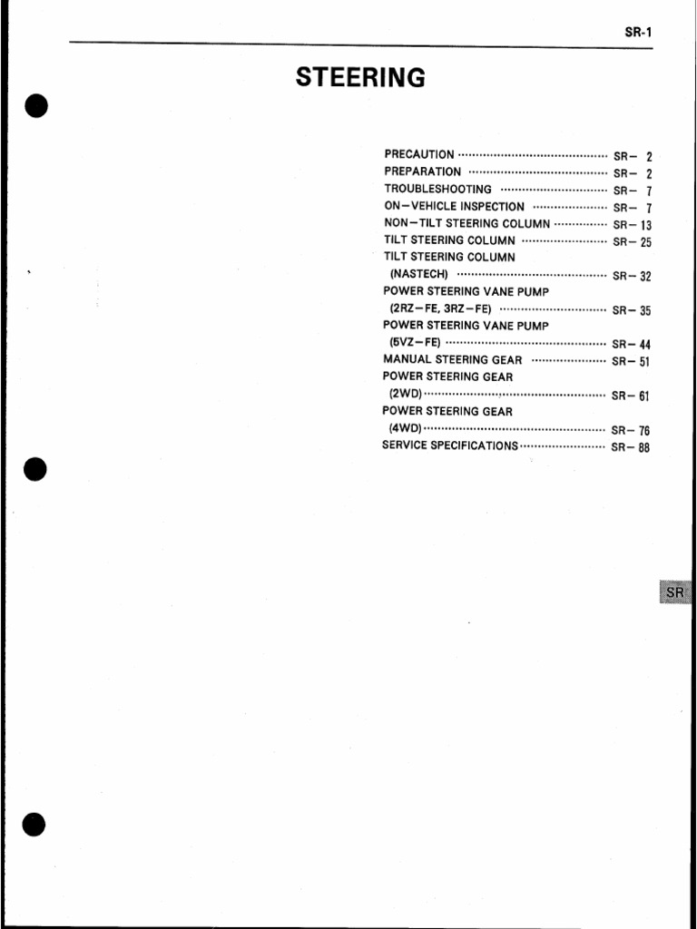 1996 Toyota Tacoma FSM - Steering | PDF
