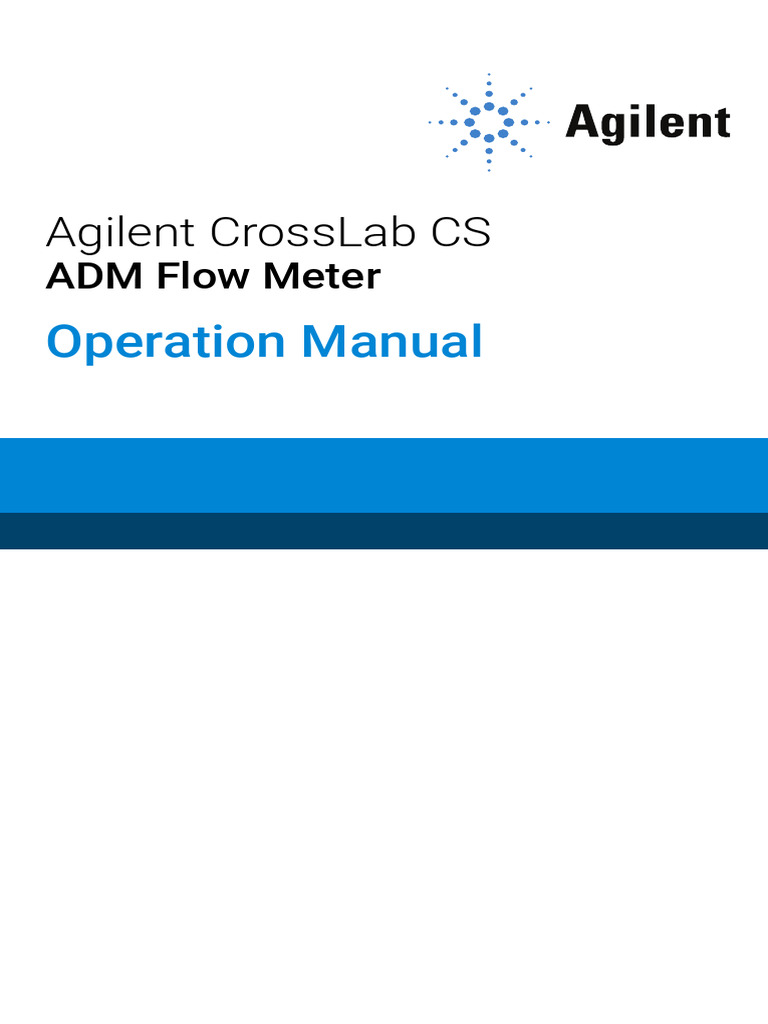 User Manual Flowmeter Adm Flow Meter g6691 90000.agilent | PDF | Flow ...