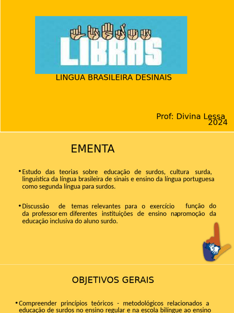 aula1 libras-musica 2024 | PDF | Acessibilidade | Surdez