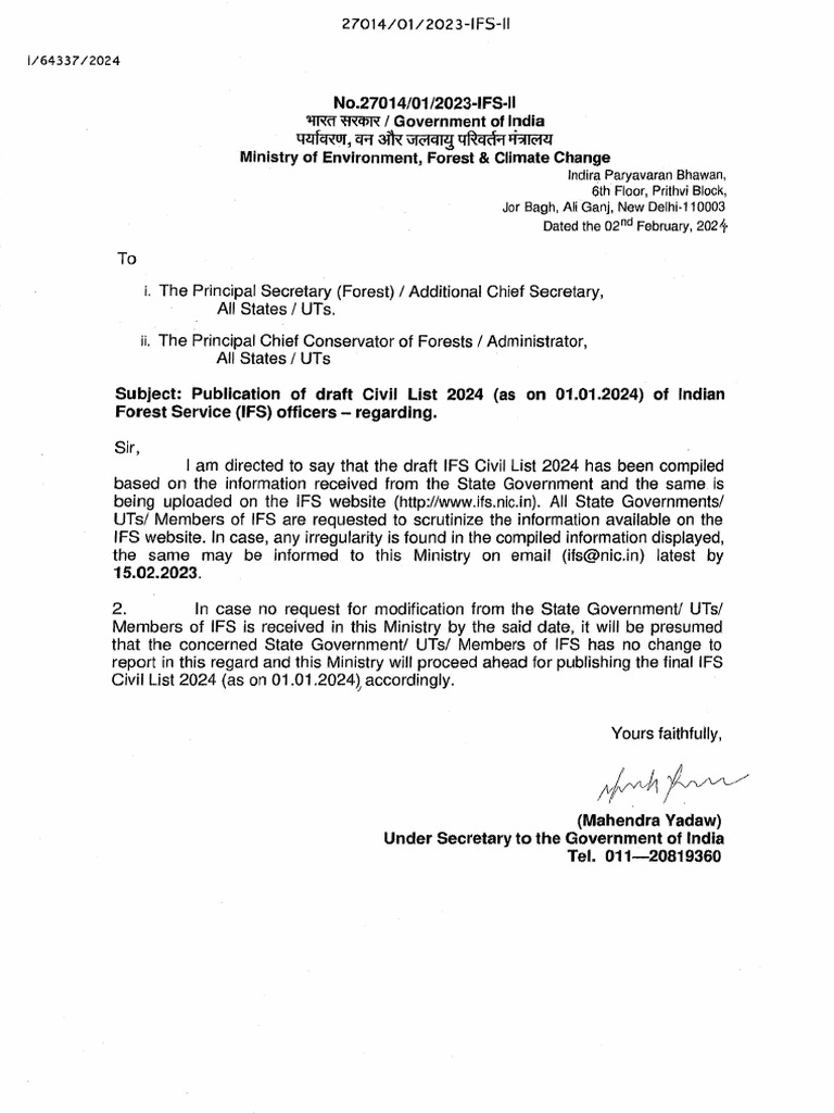 Draft - Civil List 2024 | PDF