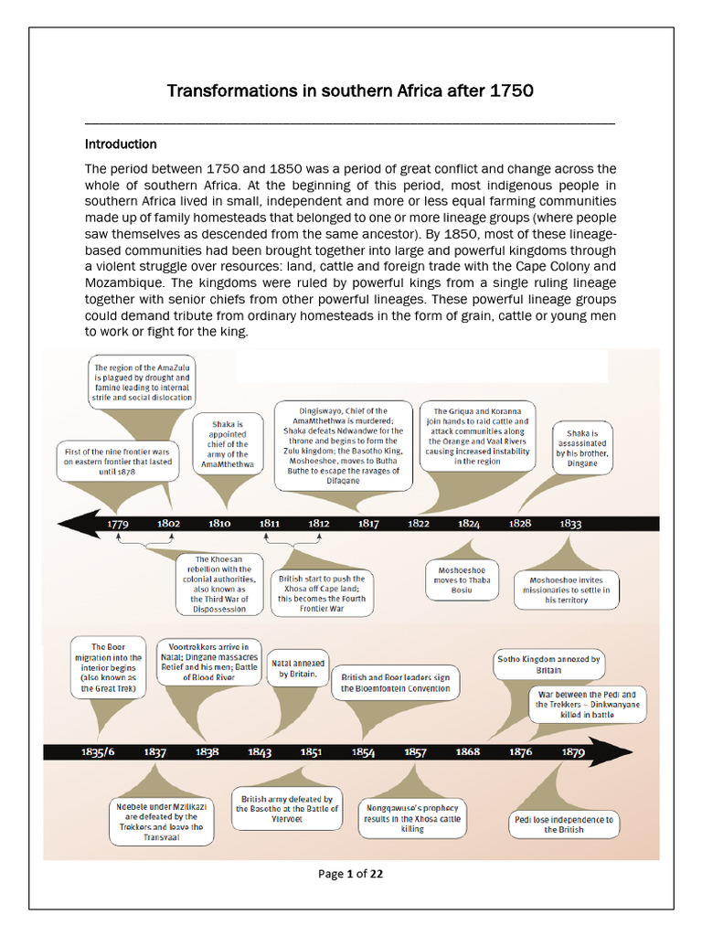 Transformations in Southern Africa After 1750 | PDF | Zulu Kingdom ...