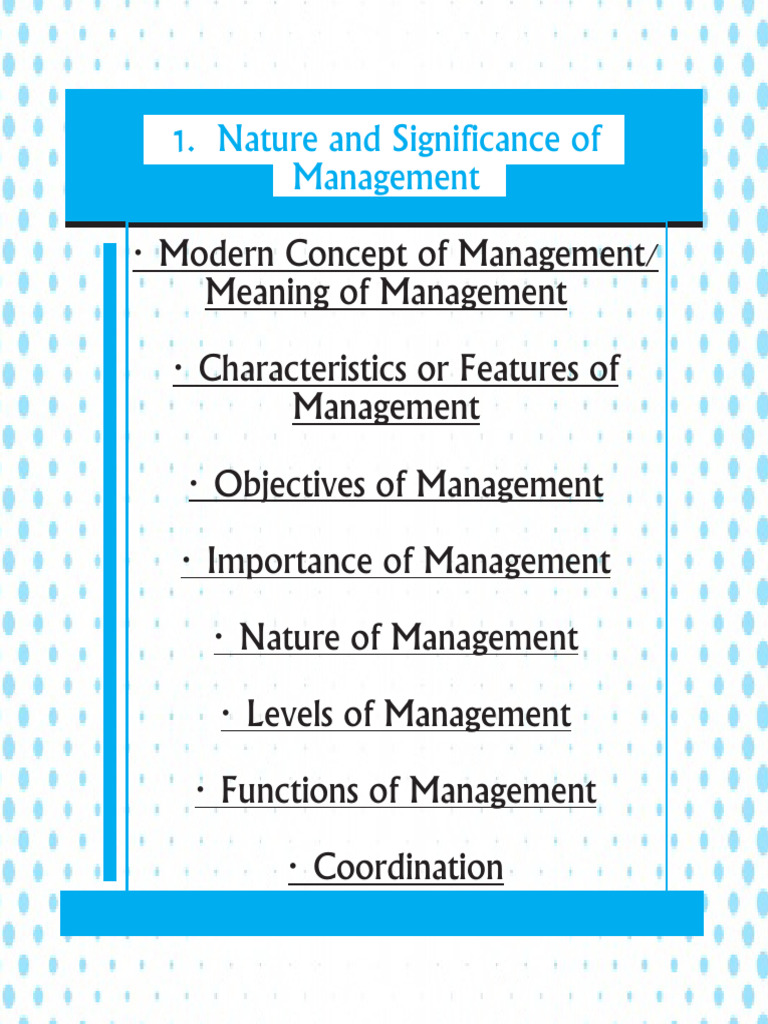Lecture 1 Nature and Significance of Management - PD | PDF | Science ...