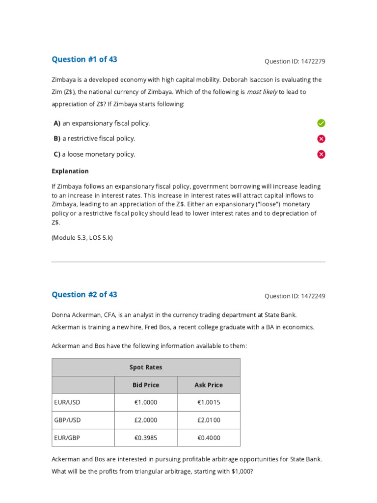 Currency Valuation and Arbitrage Insights | PDF | Exchange Rate | Arbitrage