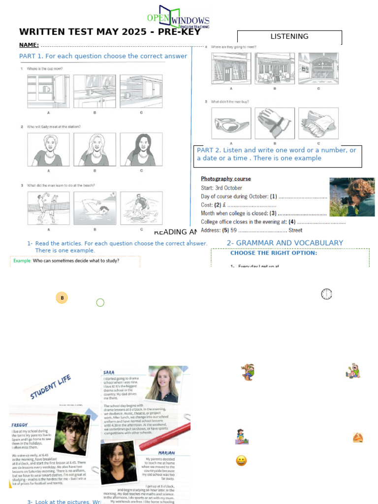 Pre Key - Written Test May 2025 | PDF