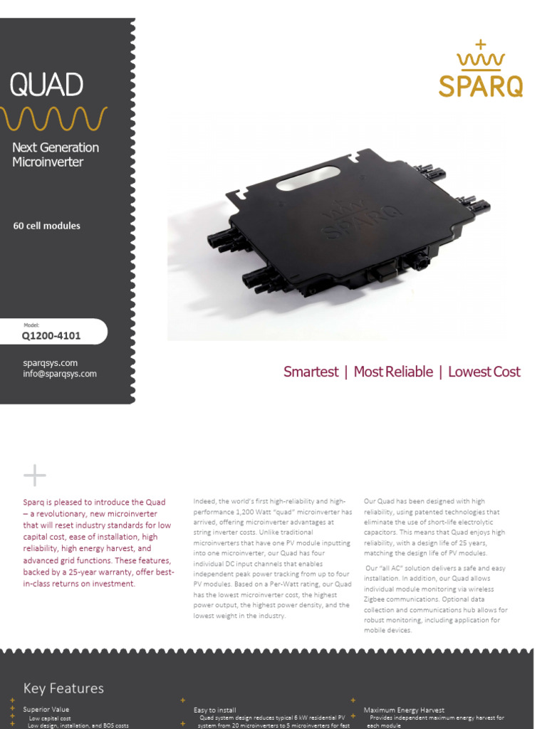 Datasheet Jio Sparq Q1200-4101 | PDF | Power Inverter | Electric Power