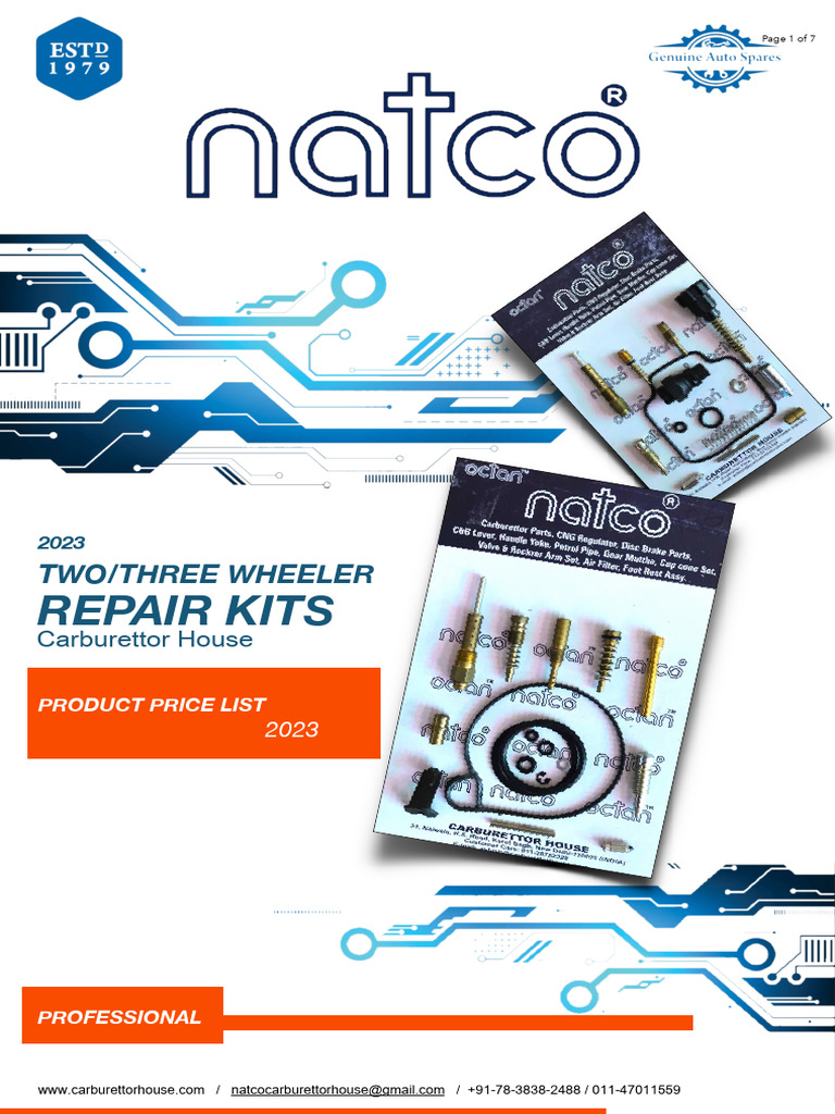 11natco Repair Kits | PDF | Motorcycling