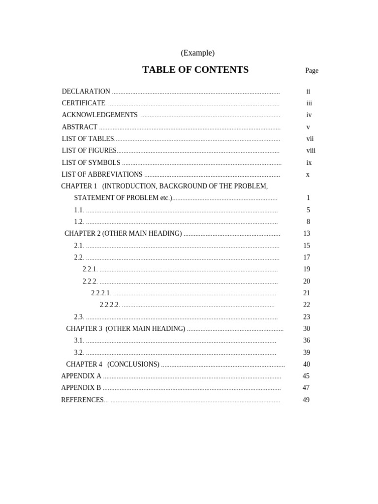 3 Sample of TABLE OF CONTENTS | PDF